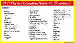 CTET Physics Complete Notes Pdf Download » Lets Learn Squad